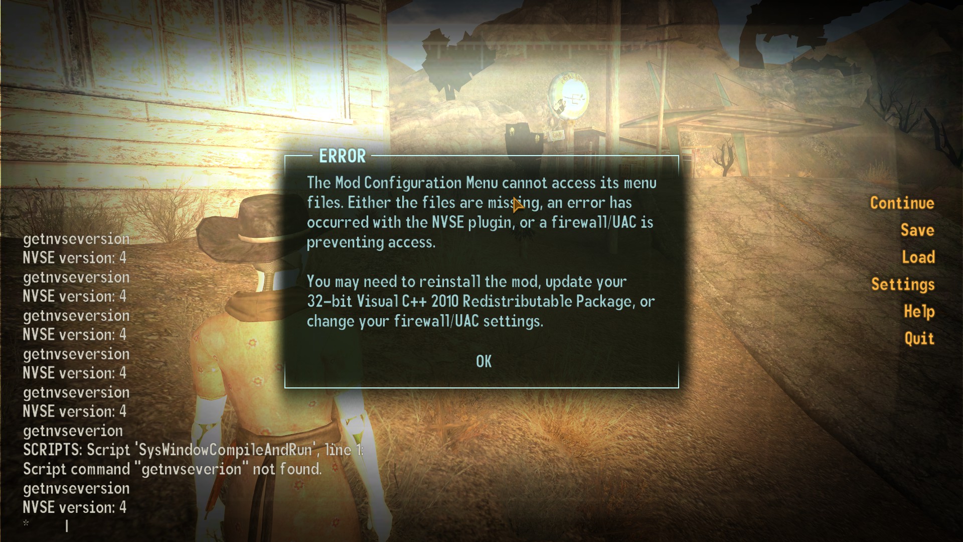 •mod Configuration Menu Not Working• Fallout Technical Support