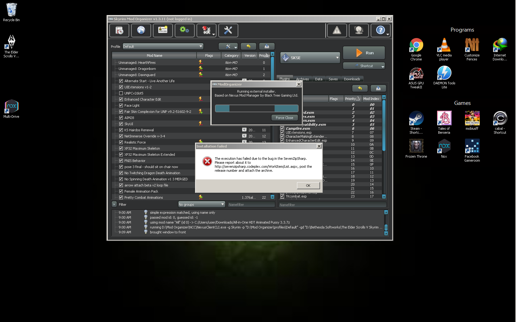error on installing fomod on mod organizer - Skyrim Technical Support - LoversLab