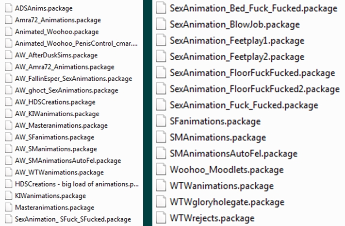 The complete position lists of Animated Woohoo - Page 2 - The Sims 3 ...