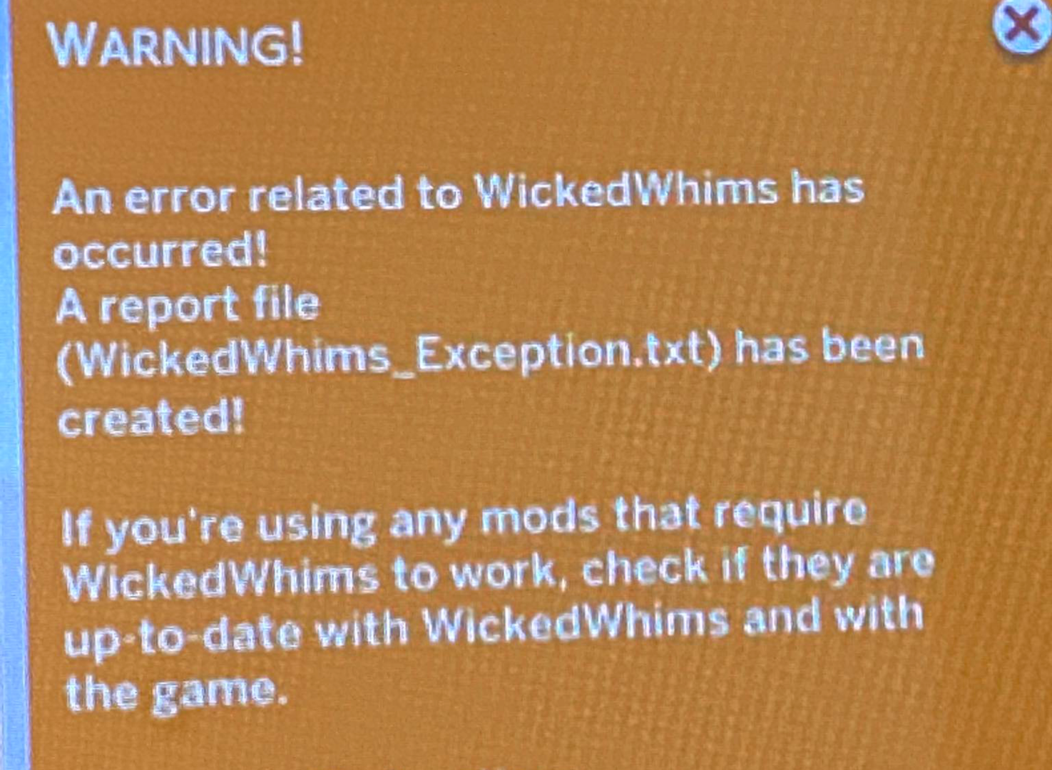 last exception problem - Technical Support - WickedWhims - LoversLab