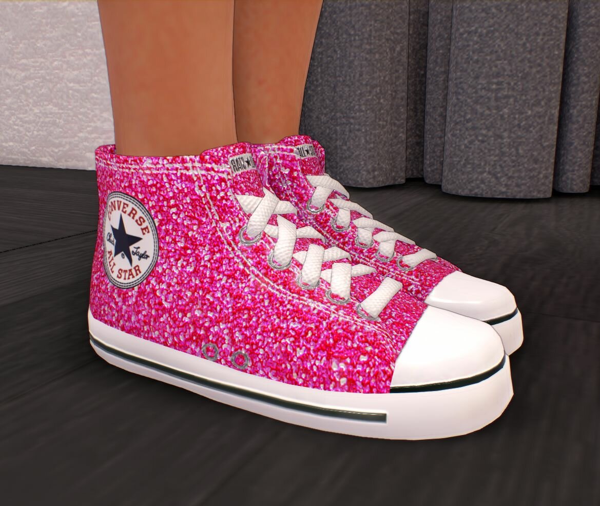 Texture for [F_Casual002_Shoes] - Pink Glitter Converse H5 - Textures ...