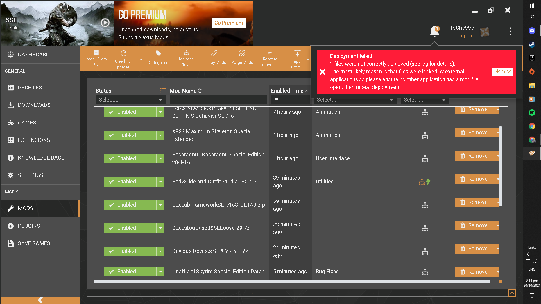 Vortex Deployment Failed - Technical Support - Skyrim: Special Edition - LoversLab