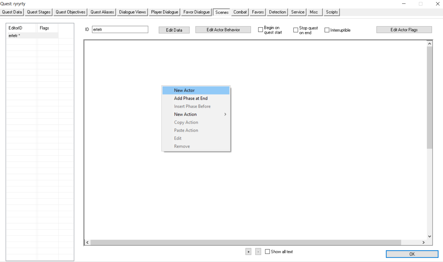 Solved Ck Problem With Creating Scenesdialogueviews Cant Right Click Skyrim Technical
