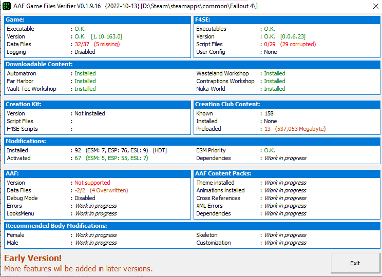 [FO4] AAF (Advanced Animation Framework) Causes an infinite loading screen when trying to load a ...