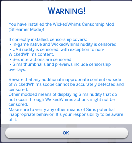 disabling streamer mode (help) - Technical Support - WickedWhims - LoversLab