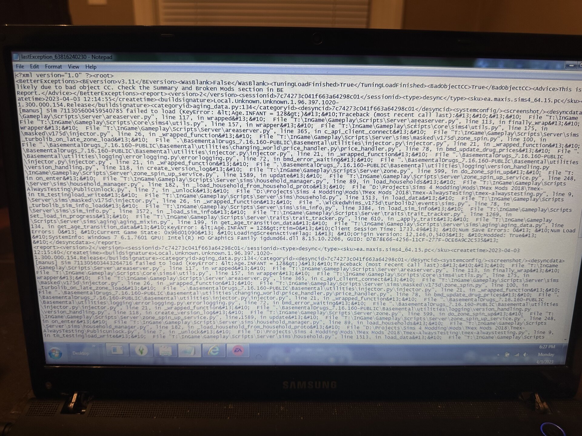 What’s this error mean how do I fix it - The Sims 4 Technical Support - LoversLab