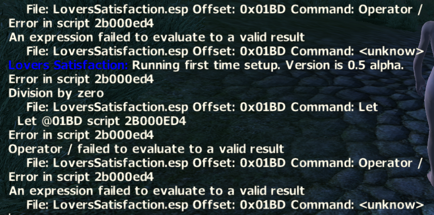 [Solved] (Lovers and xObse) Several Lovers mods are signaling script errors - Technical Support ...