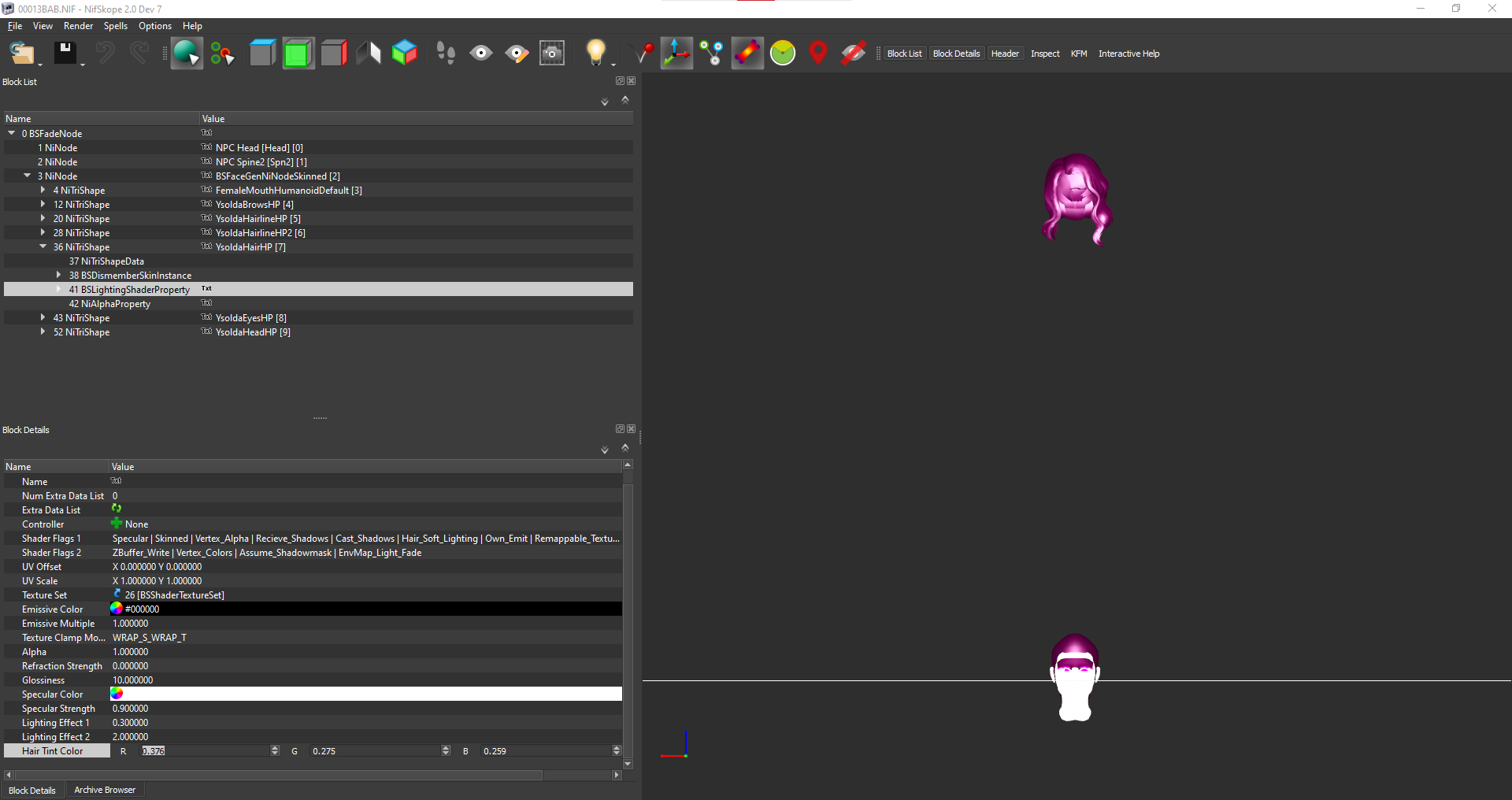 How to change hair color of specific NPC or Wig in either NifScope or Creation Kit - Skyrim ...