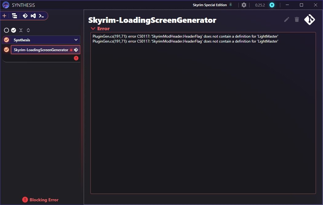 Getting Block Error When I Try To Add A Patch In Synthesis Technical Support Skyrim
