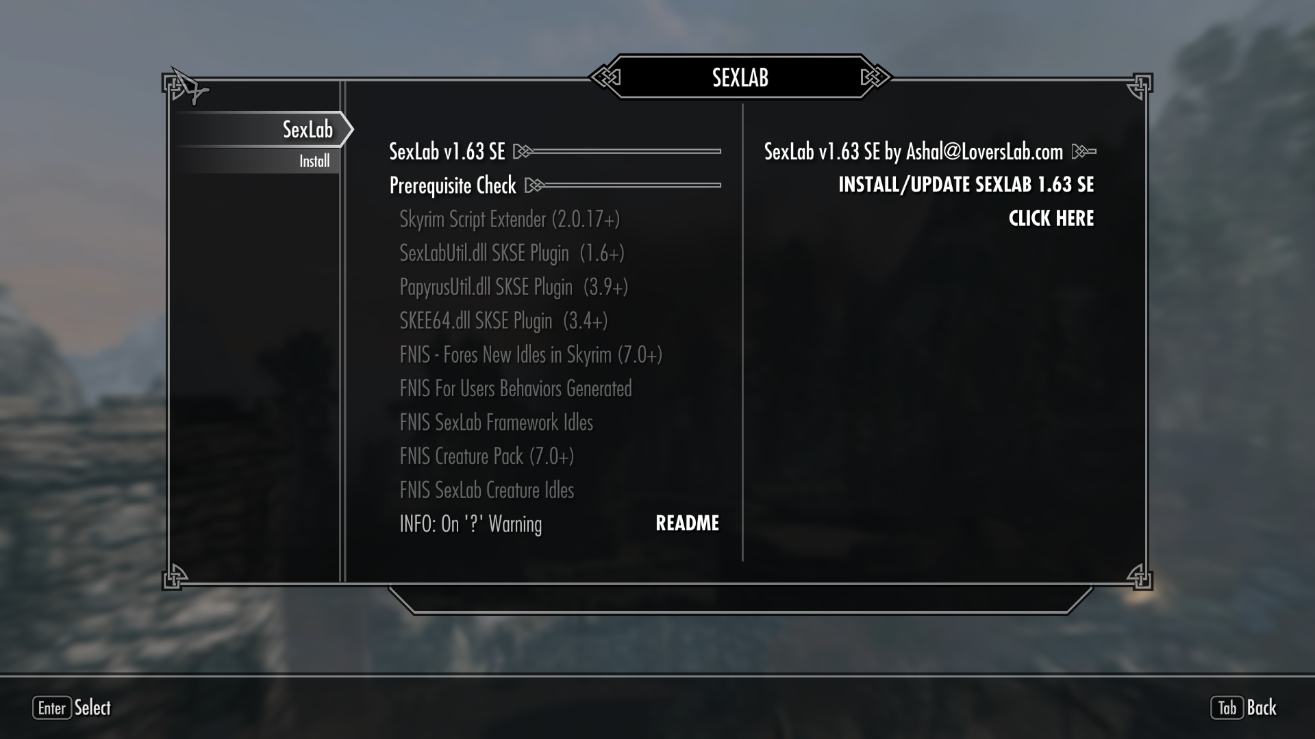 Sex Lab cannot install in game, prerequisite Grey out - Technical Support - SexLab Framework ...