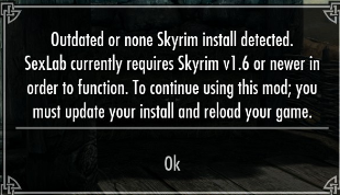 Skyrim v1.6 error - Technical Support - SexLab Framework - LoversLab