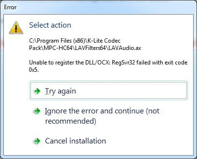 K-Lite Codec Pack Mega Installation Problem - Technical Support - LoversLab