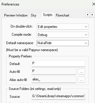 CK/Papyrus scripting : How to work with scripts fragments nested within the namespace folder ...
