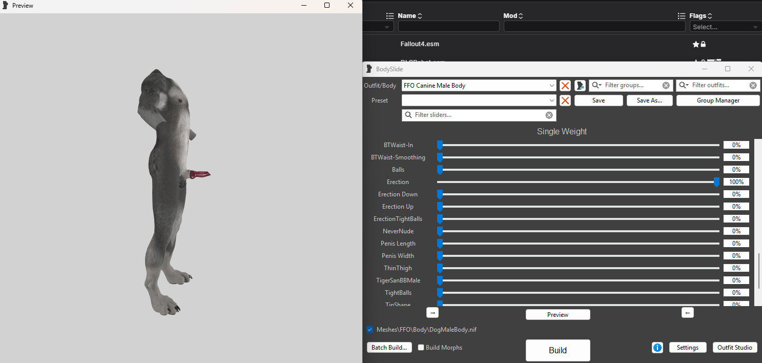Furry Fallout 4, Erection is active but inside body or Mispositioned. - Technical Support ...