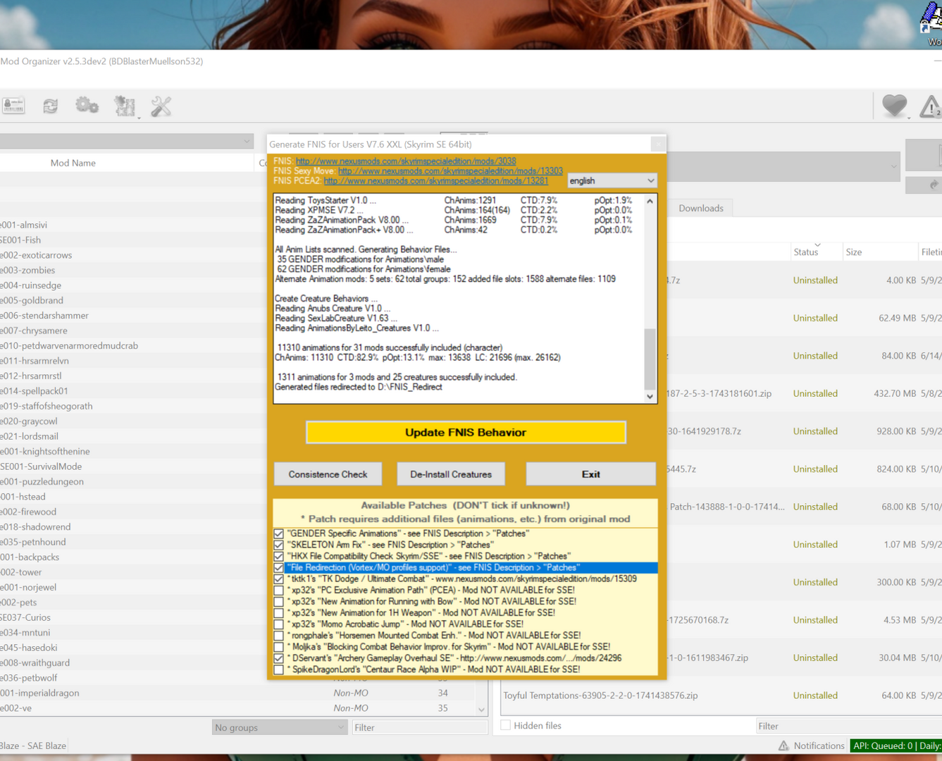 FNIS says no gender animations - Skyrim Technical Support - LoversLab