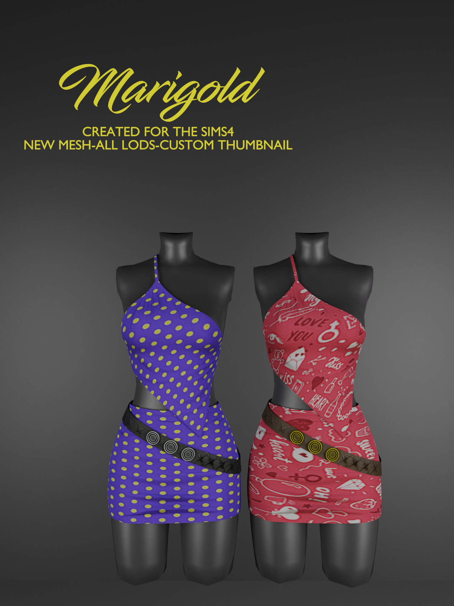 MARIGOLD TS4- AMORA DRESS - Downloads - The Sims 4 - LoversLab
