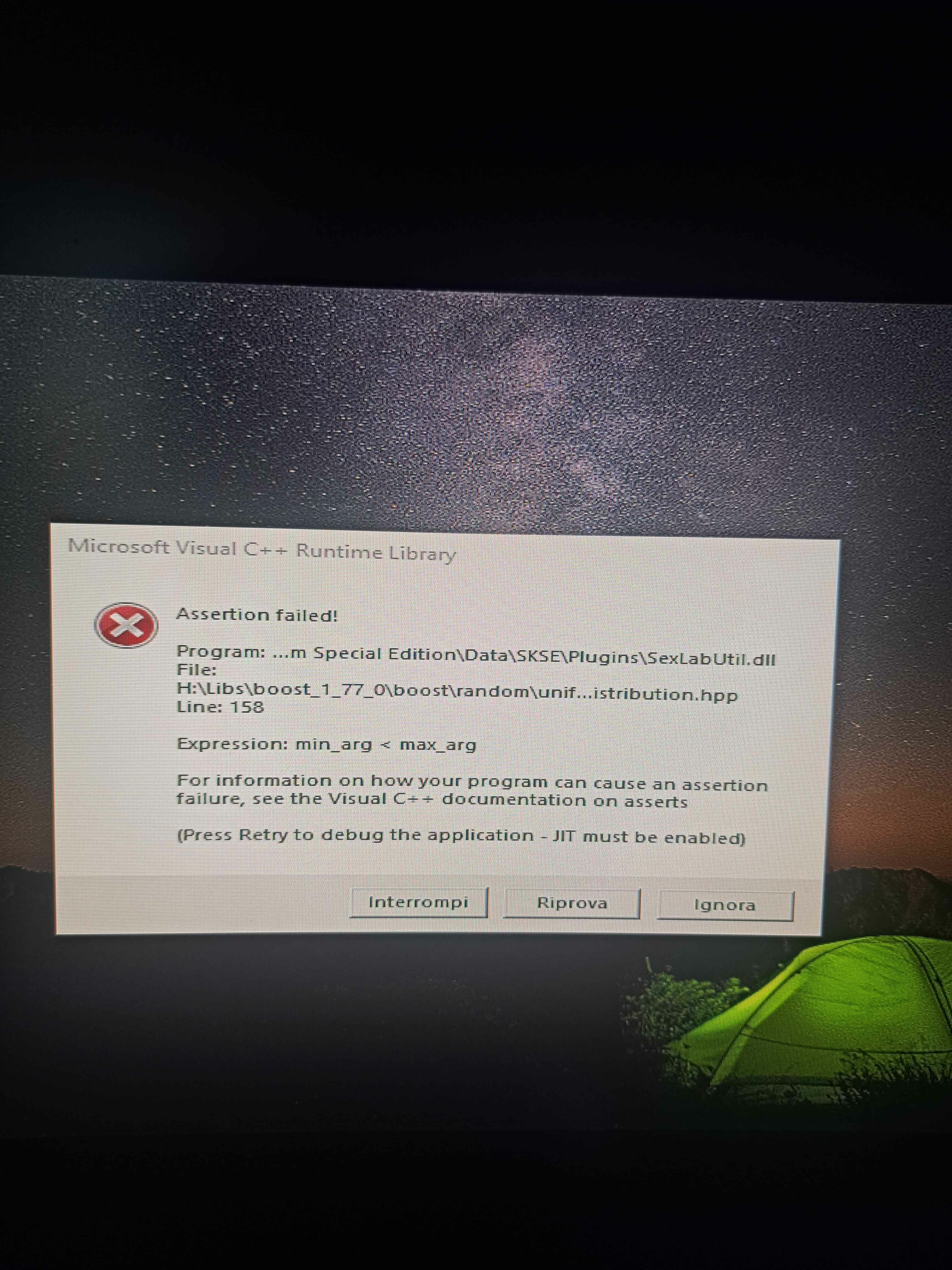 skyrim error - Technical Support - Skyrim: Special Edition - LoversLab