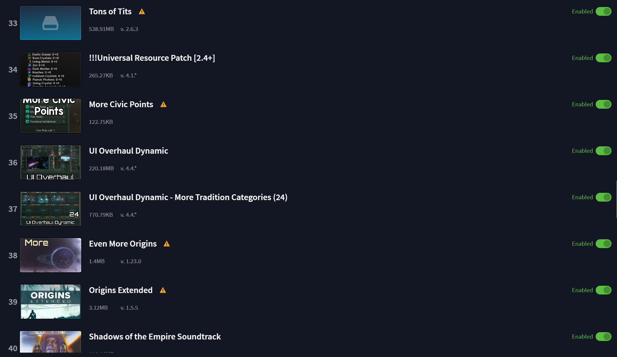Mods causing events to pop up often with no text and species traits ...